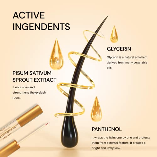 Hues Premium Eyelash Serum (5ML) - Lash Serum Boosts Lash for Fuller, Longer, Thicker Looking Eyelashes, Lash Enhancing Serum for Natural Lashes.