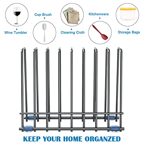IDEATECH Reusable Storage Bags Rack, Drying Rack for Storage Bags, Stainless Stand for Reusable Storage Bags, Drying Rack Holder for Reusable Bags, Books, Makeup Brush (Black)