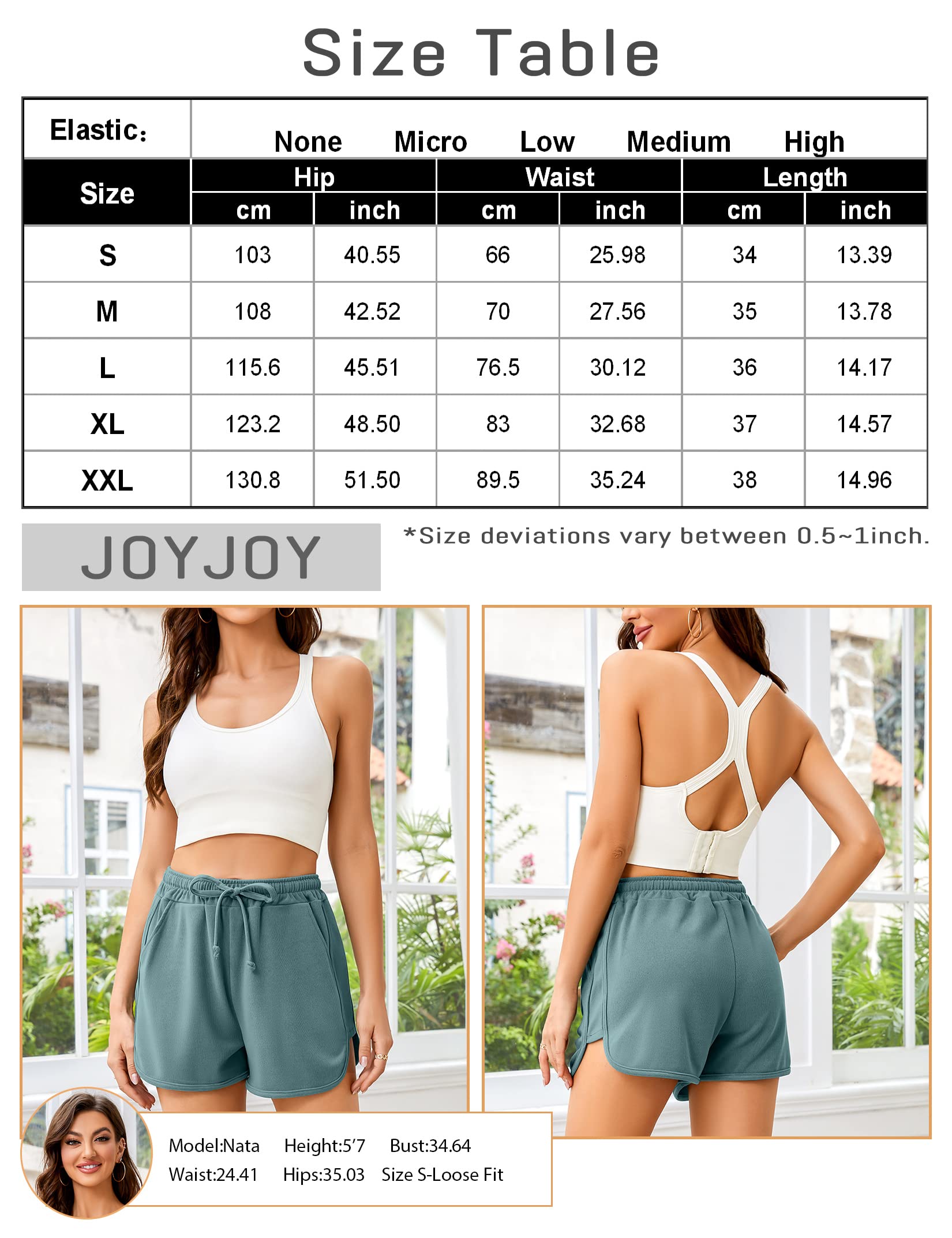 JoyJoy Women Sweat Shorts Comfy Lounge Athletic Shorts Elastic Drawstring with Pockets Running Short Fall Workout Clothes Green M