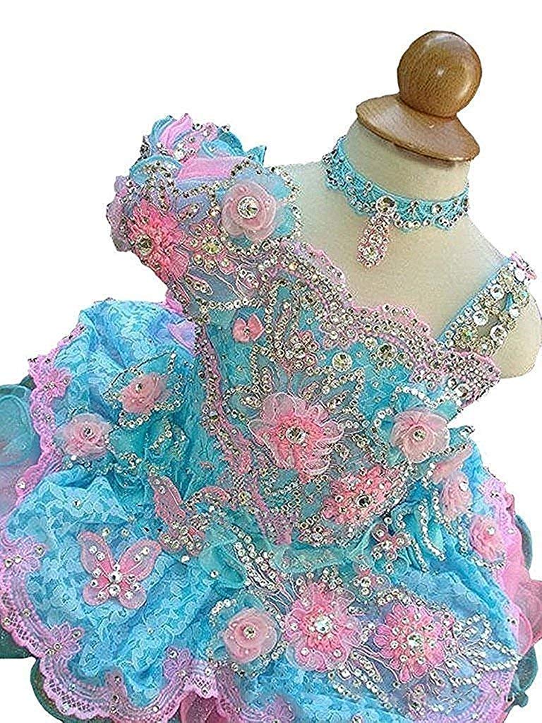 M_RAC Infant Girls' Flowers Mini Gowns Tutu Pageant Cupcake Dresses 6M