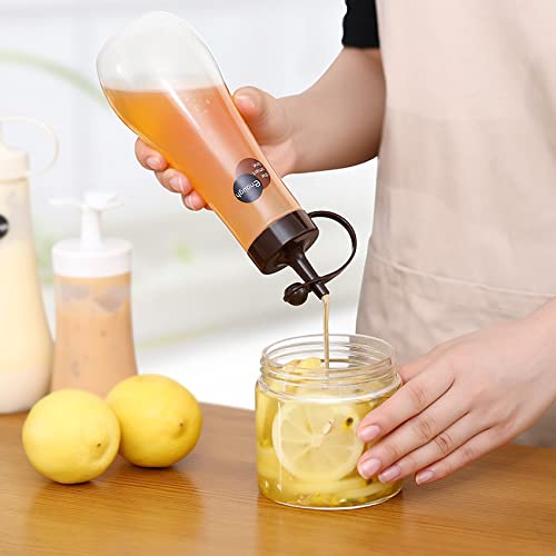 JapanBargain 3272, Set of 4 Japanese Squeeze Bottle Squirt Condiment Bottle Oil Bottle Soy Sauce Dispenser for Kitchen, Made in Japan, 12oz