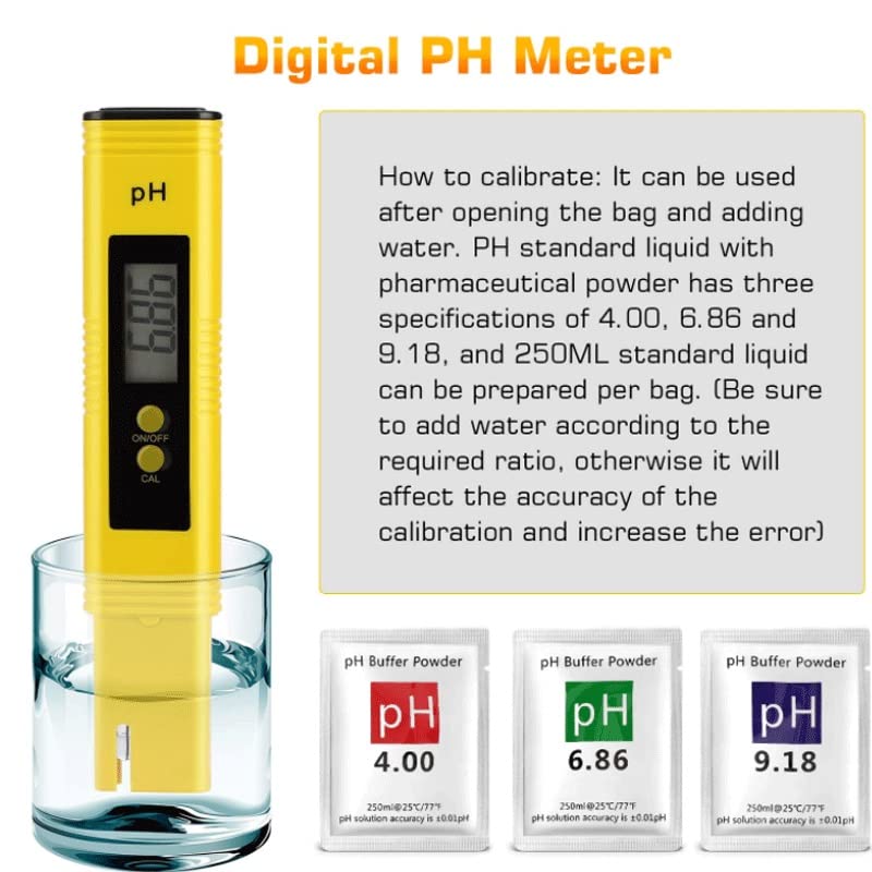 LHLLHL PH Meter 0.01 High Precision for Water Quality Tester with 0-14 Measurement Range Suitable Aquarium Swimming Pool