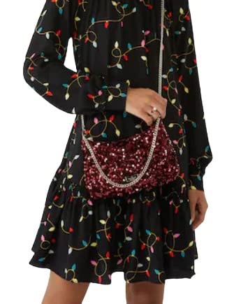 Kate Spade New York Kiki Sequin Convertible Crossbody (Deep Berry)