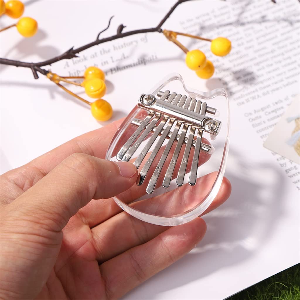 KXDFDC 1pcs Mini 8 Key Cute Portable Thumb Piano Clear Transparent Finger Piano