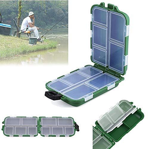 Ice Plate Waterproof Fishing Case Box Compartments With10 Storage Tackle Fishing