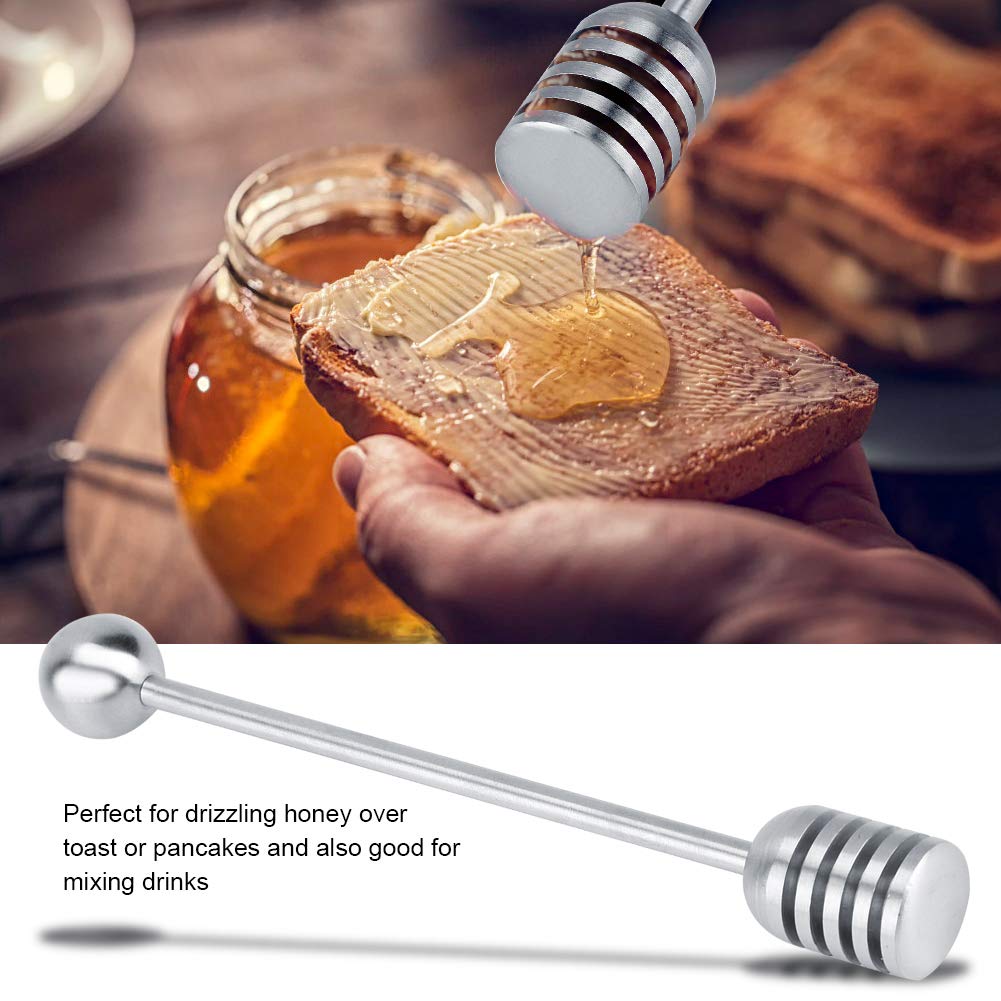Honey and Syrup Dipper Stick, Server Honey Spoon 304 Stainless Steel Wand for Honey Pot Jar Containers 6.3 Inch