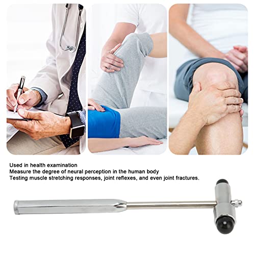 Neurological Massage Hammer, Silicone Zinc Alloy Neurological Diagnostic Hammer T Shaped Moderate Strength for Health Examination