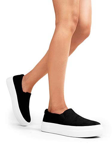 J. Adams Luna Slip On Shoes for Women - Black Faux Suede Walking Shoes - 7.5
