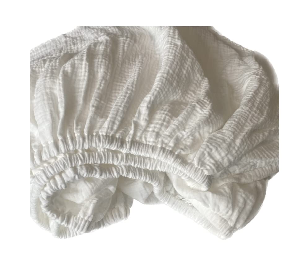 Neutral Muslin Crib Sheets (Creamy White)