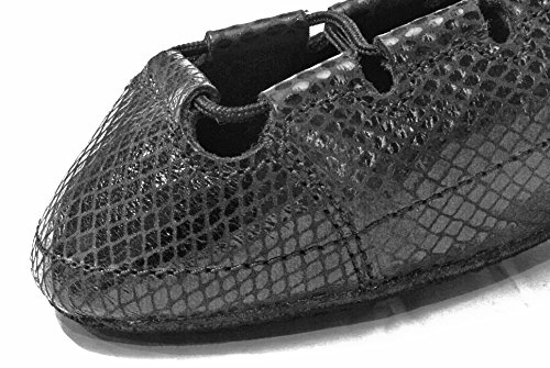 Irish Dance Pumps Soft Shoes - Diamond Stitch Leather Upper, Split Sole, Shock Absorbing Insole - UK Sizes Black