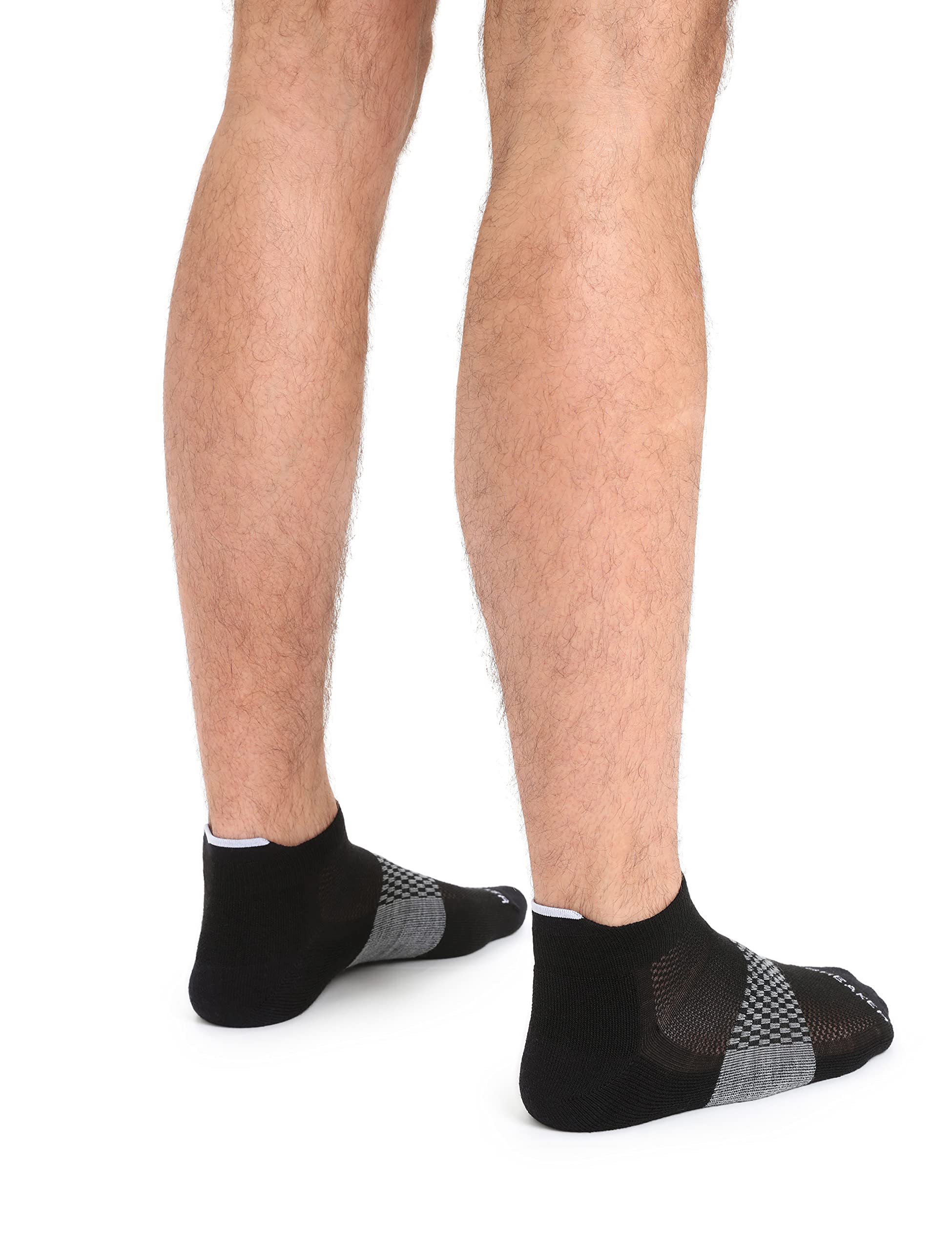 Icebreaker Merino Wool Micro Socks for Men - Ultra Light, Multisport - Breathable Mens No Show Socks for Training and Hiking, Black/Snow/Metro Heather, Small