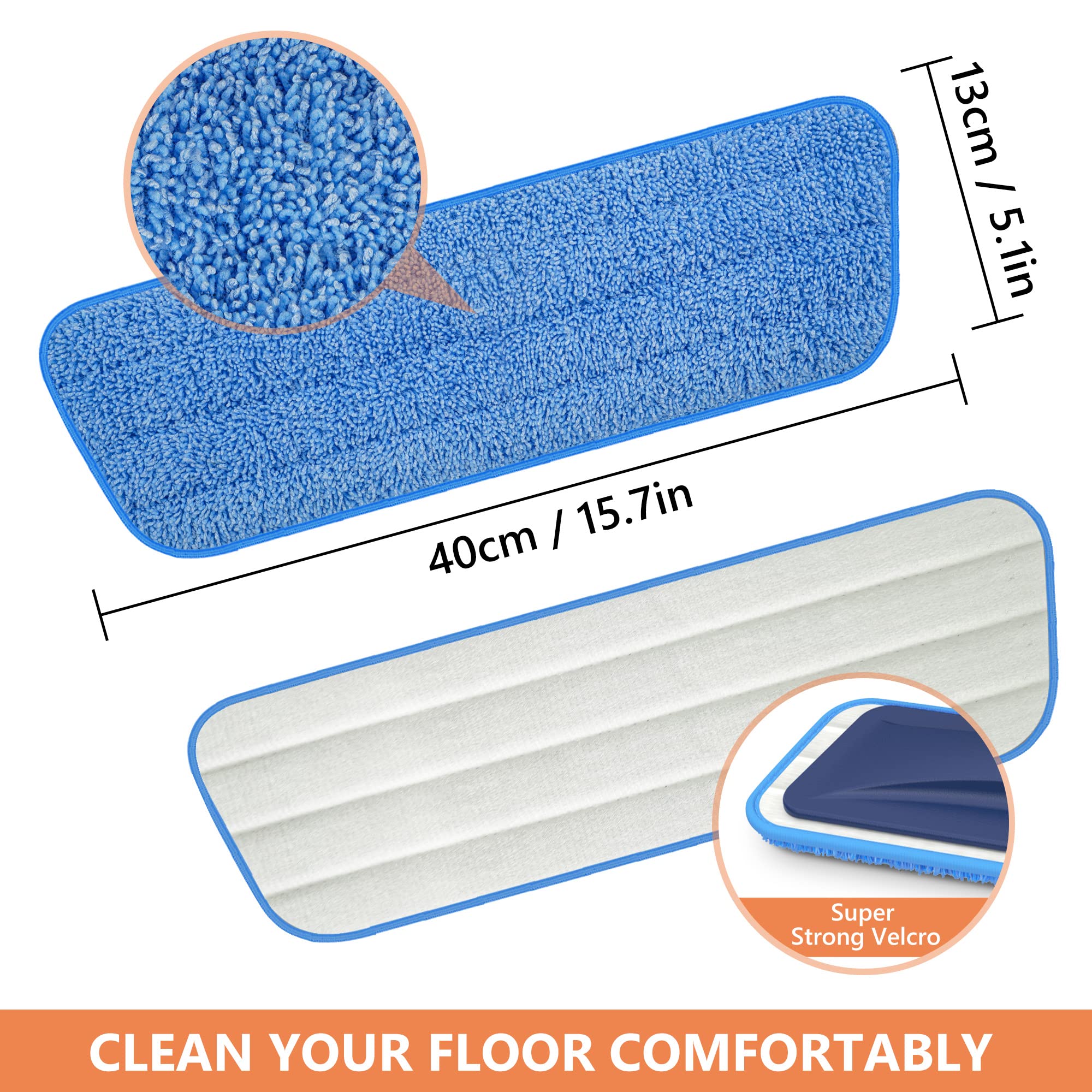 Microfiber Spray Mop Pads, Compatible with Swiffer PowerMop (5 Pack), Reusable Washable Floor Mop Pads Replacement 15.7 x 5.1 inch Dry Wet Mop Pads Refills for Home Kitchen Commercial Floor Cleaning