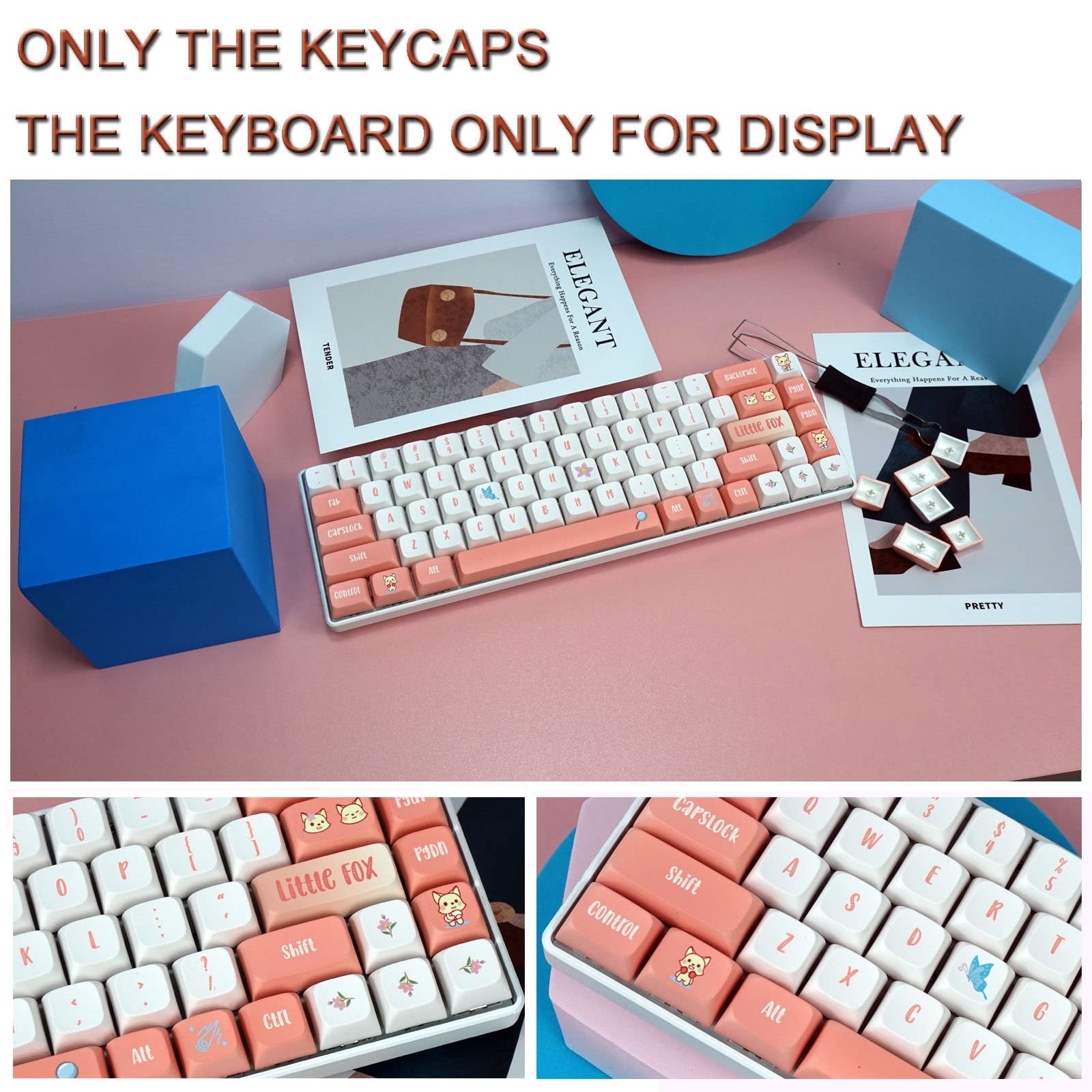 Keycaps 130 Keys Custom Keycap PBT Dye Sublimation Keycaps XDA Profile Keycaps DIY Mechanical Keyboard Keycap Sets with Key Puller for 61/68/84/98/108 MX Switch US Layout Mechanical Gaming Keyboard