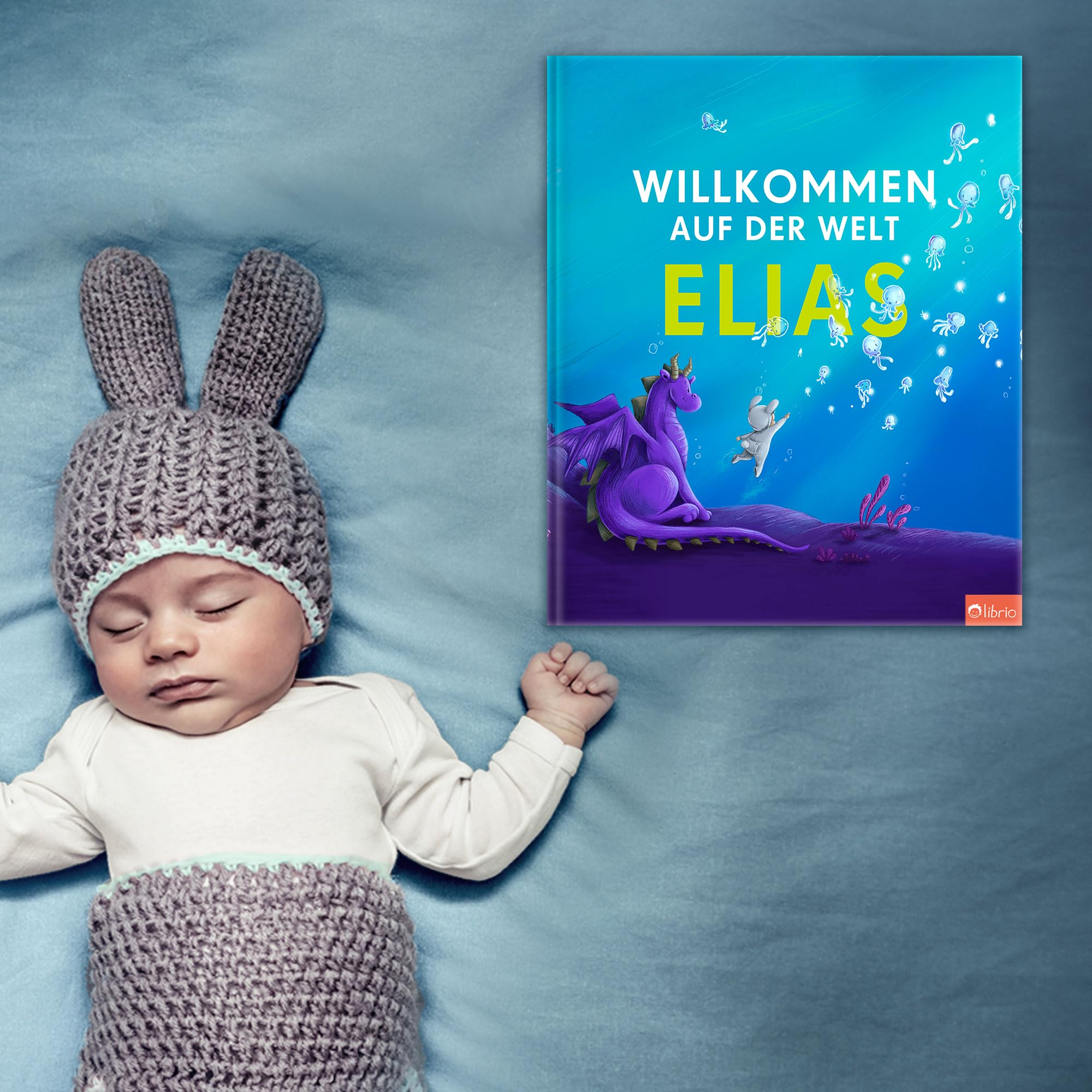 Librio | Welcome to The World - Personalized Baby Book - 28 Pages | Customized Baby & Parent Characters | Quality Format in Multiple Laguages | Made in The USA