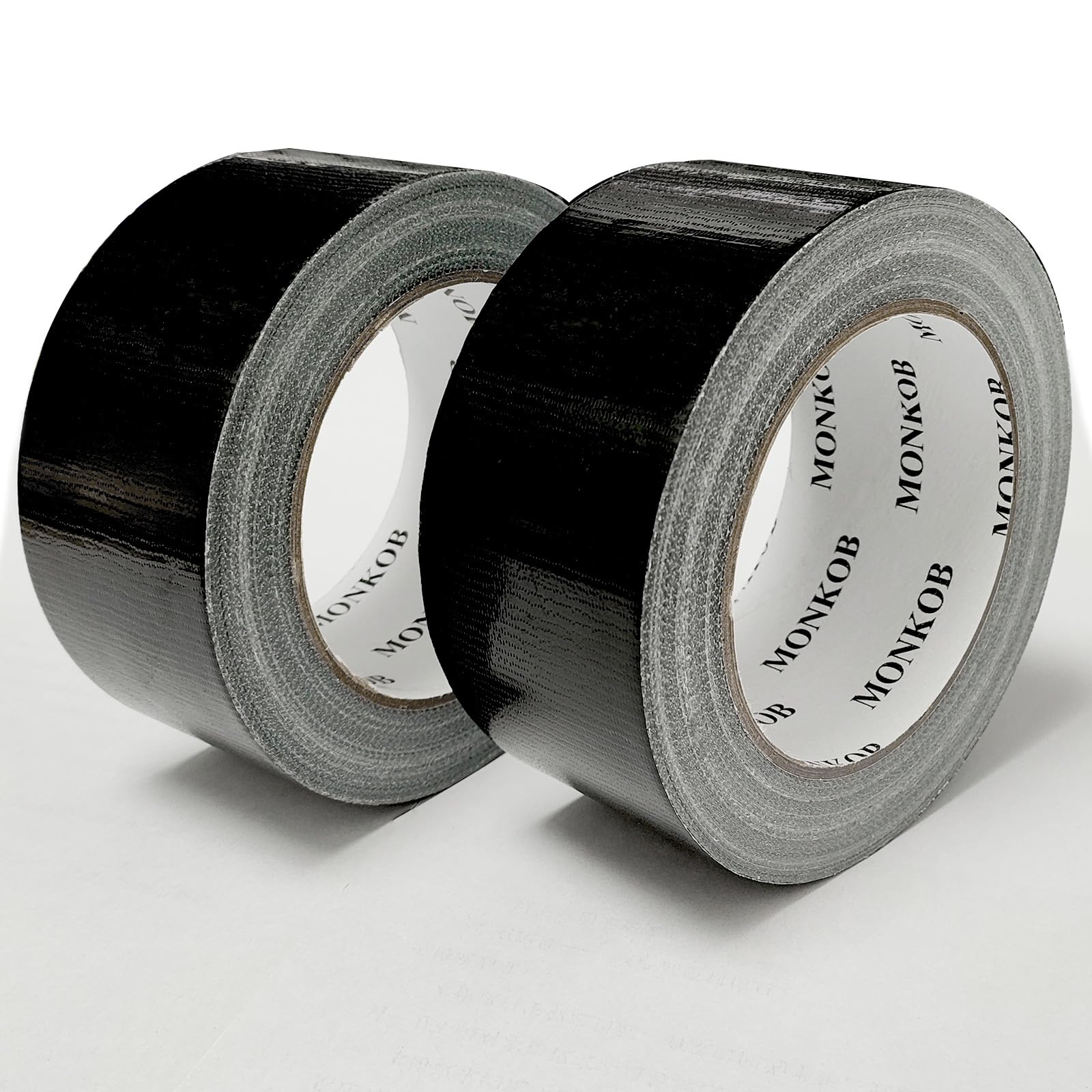MONKOB Black Duct Tape 2 inches x 30 Yards 2 Pack No Residue, Strong, Flexible, Waterproof, Black Heavy Duty Duct Tape Variety Pack