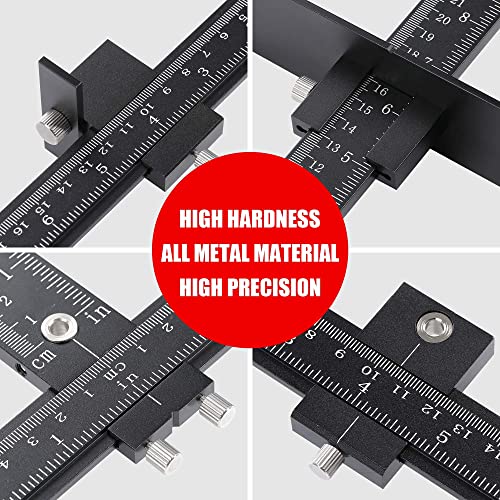 Lonfu Cabinet Hardware Jig for Handles, Adjustable Template with Convenient and Precise Installation for Door and Drawer Knobs,Pulls,Tool Accessories Jig of Aluminum Alloy