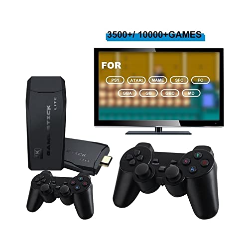JEOMED Video Games 2.4G Controller Plug and Play Video Game Console 4K HD Built-in 10000 Games PS1/FC/GBA Wireless Controller Retro Game Console Game Stick Toys & Games