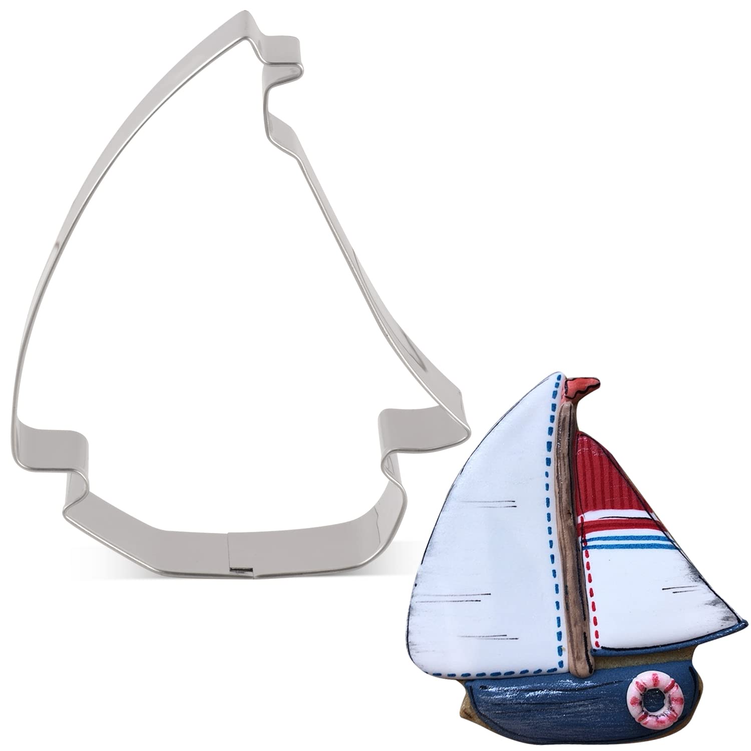 LILIAO Nautical Sailboat Cookie Cutter, 3.7", Biscuit Bread Sandwich Cutters, Stainless Steel