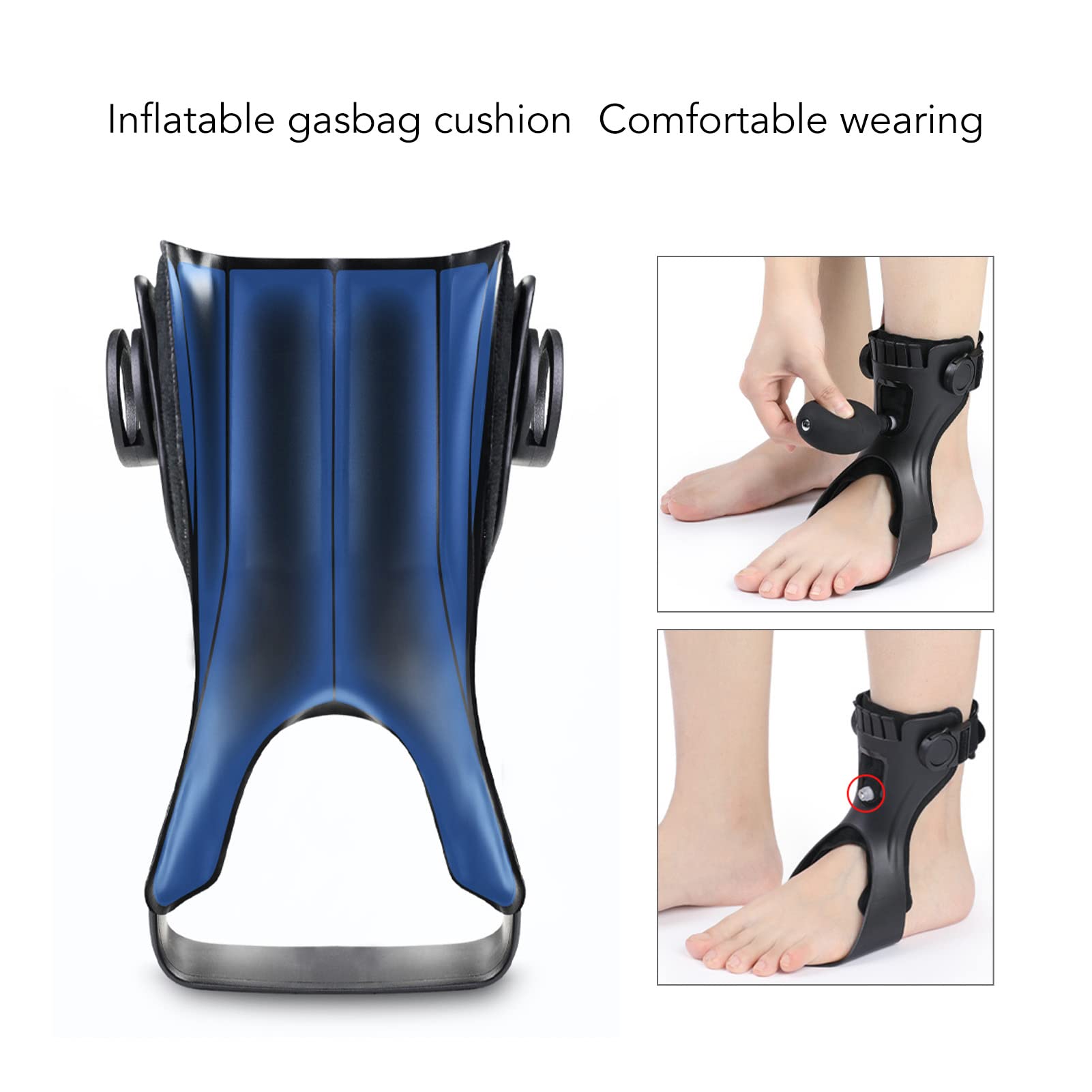 Jonlaki Foot Drop Support Orthosis, Gasbag Inflatable Ankle Brace for Improved Walking Gait,Avoid Falls and Injuries (Left Foot XL)