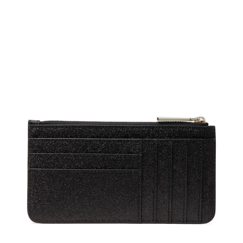 Kate Spade Wallet for Women Tinsel Boxed Large Slim Card Holder in Glitter, black, Large Wallet card holder