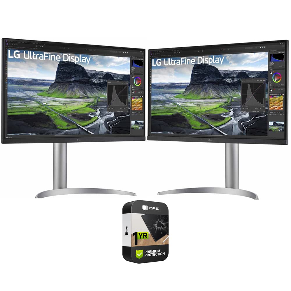 LG 27UQ850-W 27 inch Ultrafine UHD 4K Nano IPS Monitor with VESA DisplayHDR 400 2 Pack Bundle with 1 YR CPS Enhanced Protection Pack