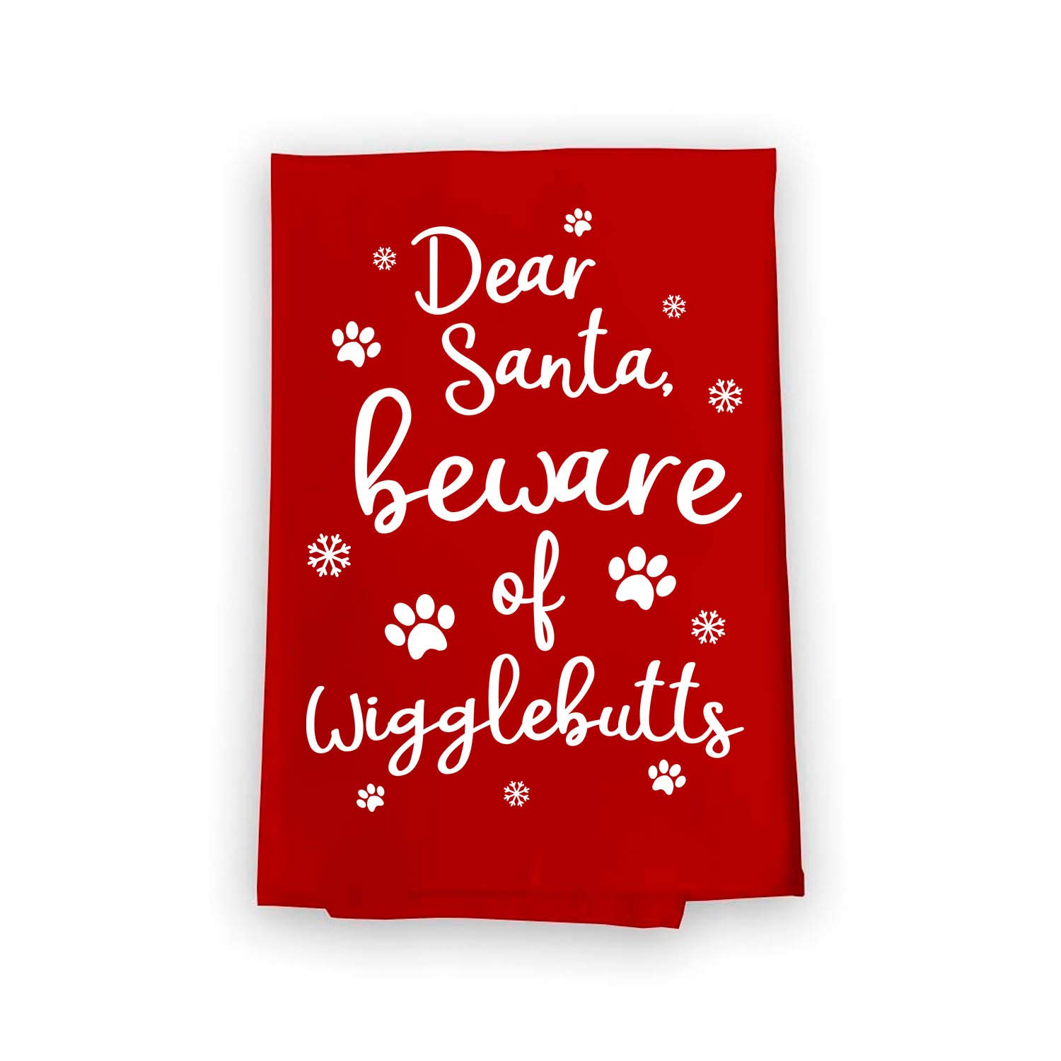 Honey Dew Gifts Funny Kitchen Towels, Dear Santa Beware Flour Sack Towel, 27 inch by 27 inch, Multi-Purpose Towel, Christmas Decor, Dog Mom Gifts
