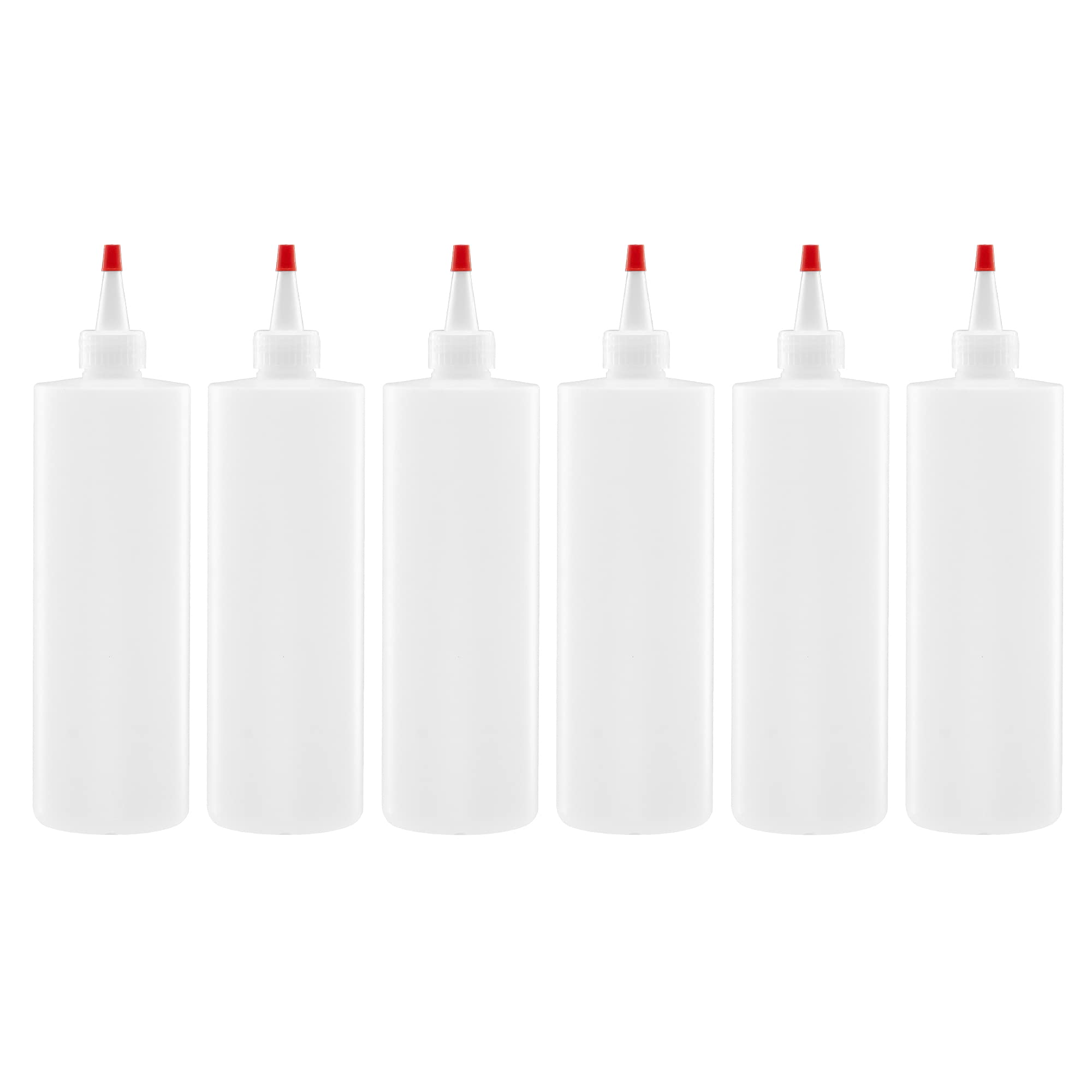 LAKESHORE TRADE 6-pack Premium Plastic Condiment Squeeze Squirt Bottles for Sauces, Paint,Oil, Condiments,Salad Dressings, Arts and Crafts - Food Grade - 16OZ
