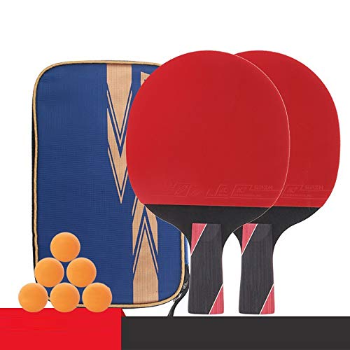 Hewen-Ping Pong Set Portable Ping Pong Sets Pingpong Paddle Table Tennis Racket Ping Pong Bat Set with 2 Rackets, 3 Balls and 1 Cover Bag Table Tennis Bat (Size : Short)