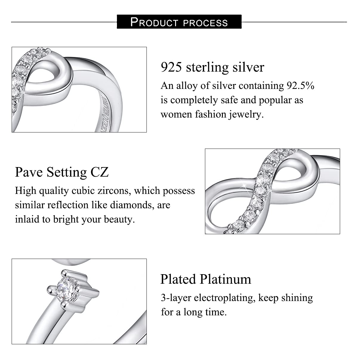 Infinity Ring Sterling Silver Infinity Forever Love Knot Ring for her 925 Sterling Silver Rings for Women