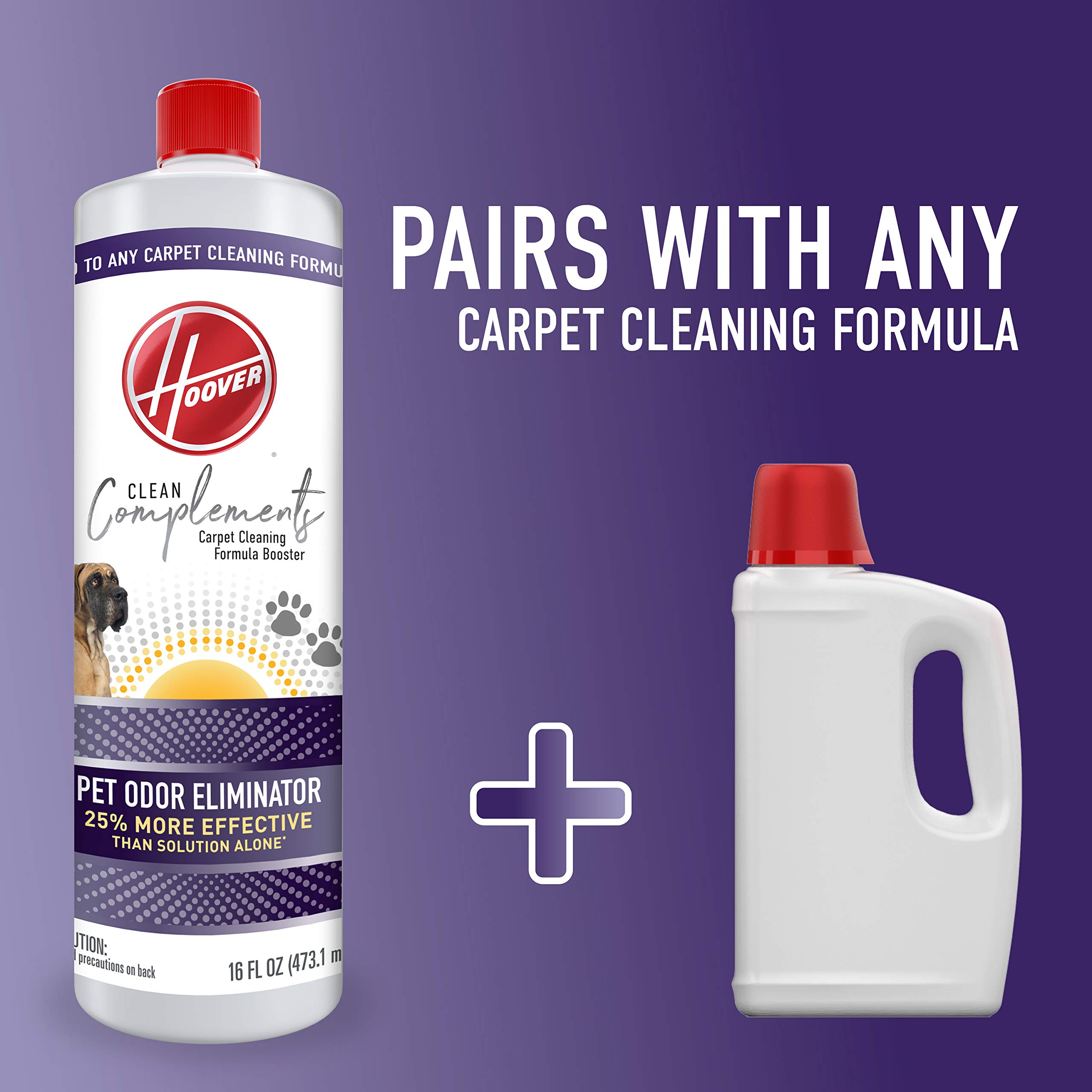 Hoover Complements Pet Odor Eliminator Carpet Cleaning Booster Formula for Machines, 16 oz Solution, Pack of 2, AH33030, White