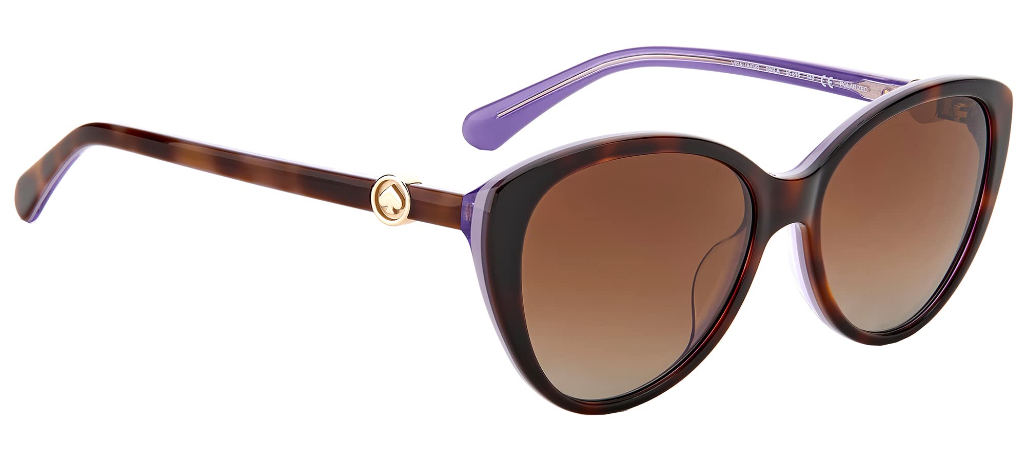 Kate Spade New York Women's Visalia/G/S Polarized Cat Eye Sunglasses, Havana, 55mm, 16mm