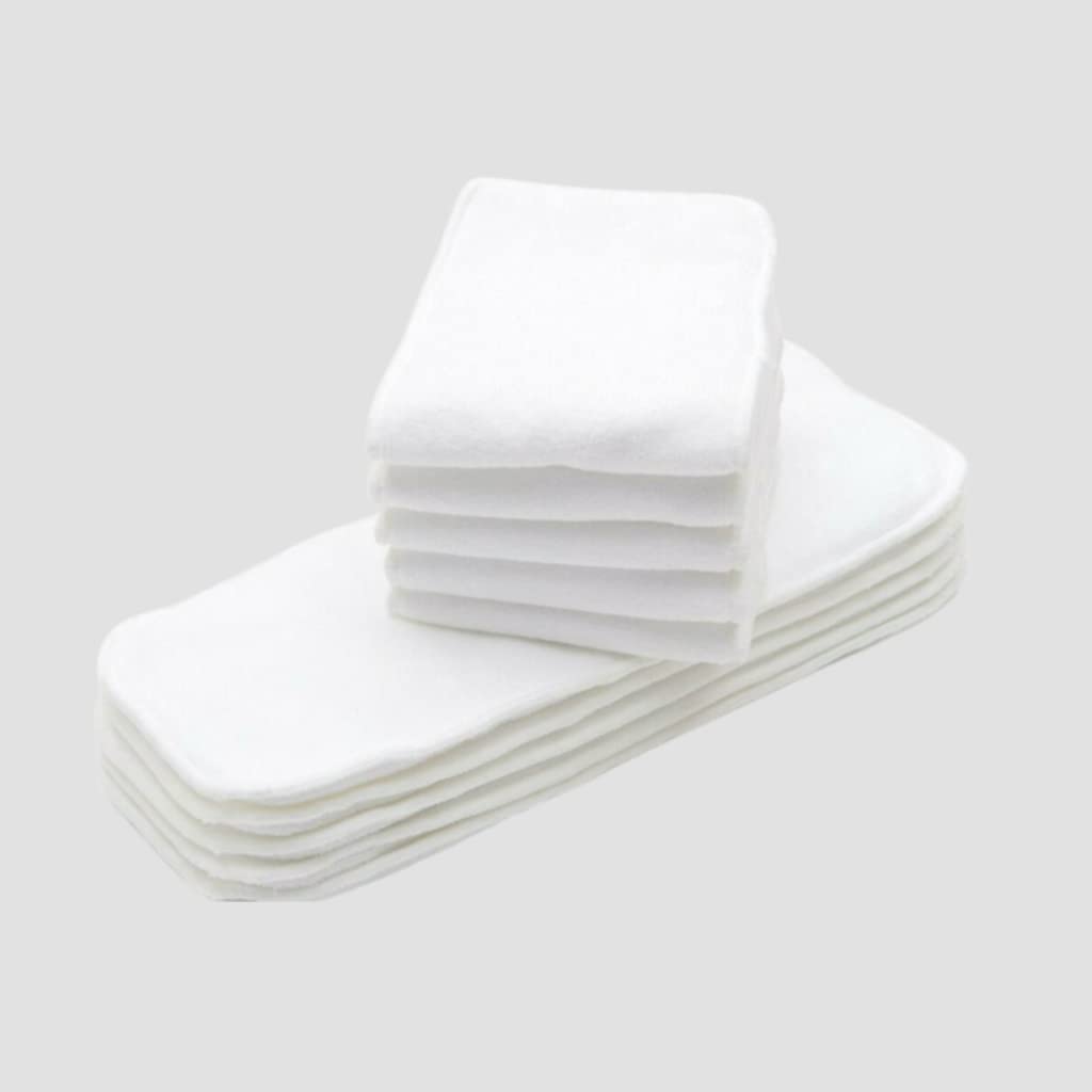 KaWaii Baby Overnight Nighttime Cloth Diapers- 6 One Size Heavy Wetters with 12 Highly Absorbent Inserts, Leakfree, Reusable Nappies for Babies 8-36 lbs