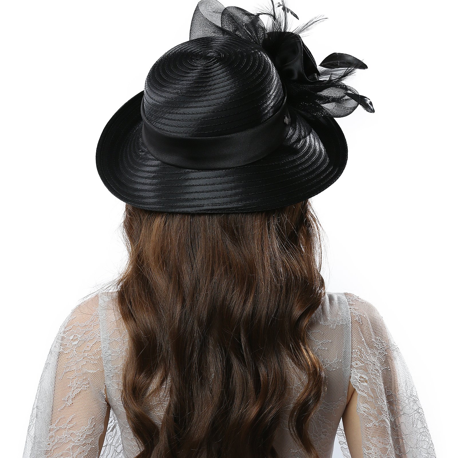 Janey&Rubbins Womens Church Derby Wedding Fascinators Cloche Bucket Bowler Hat (White)