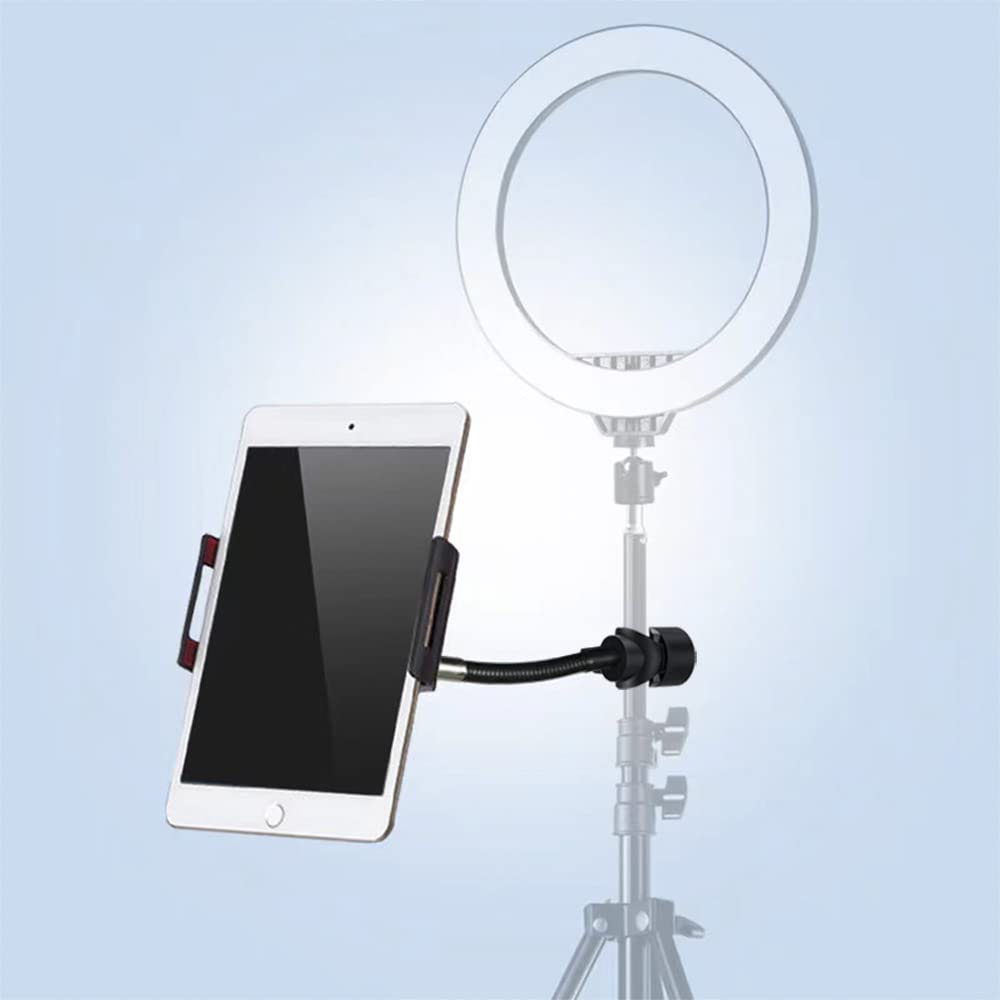 JCWINY Flexible Metal Tube Tablet Stand for Microphone Stand, Compatible with 4.7-12.9 Inch Devices, Easy Installation, No Tools Required