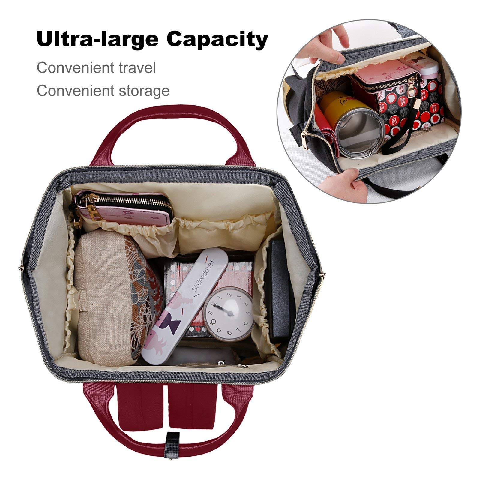 Lion on Jamaica Flag Diaper Bag Backpack Large Capacity Mommy Bags Multifunction Nappy Bag Travel Back Pack Red-Style