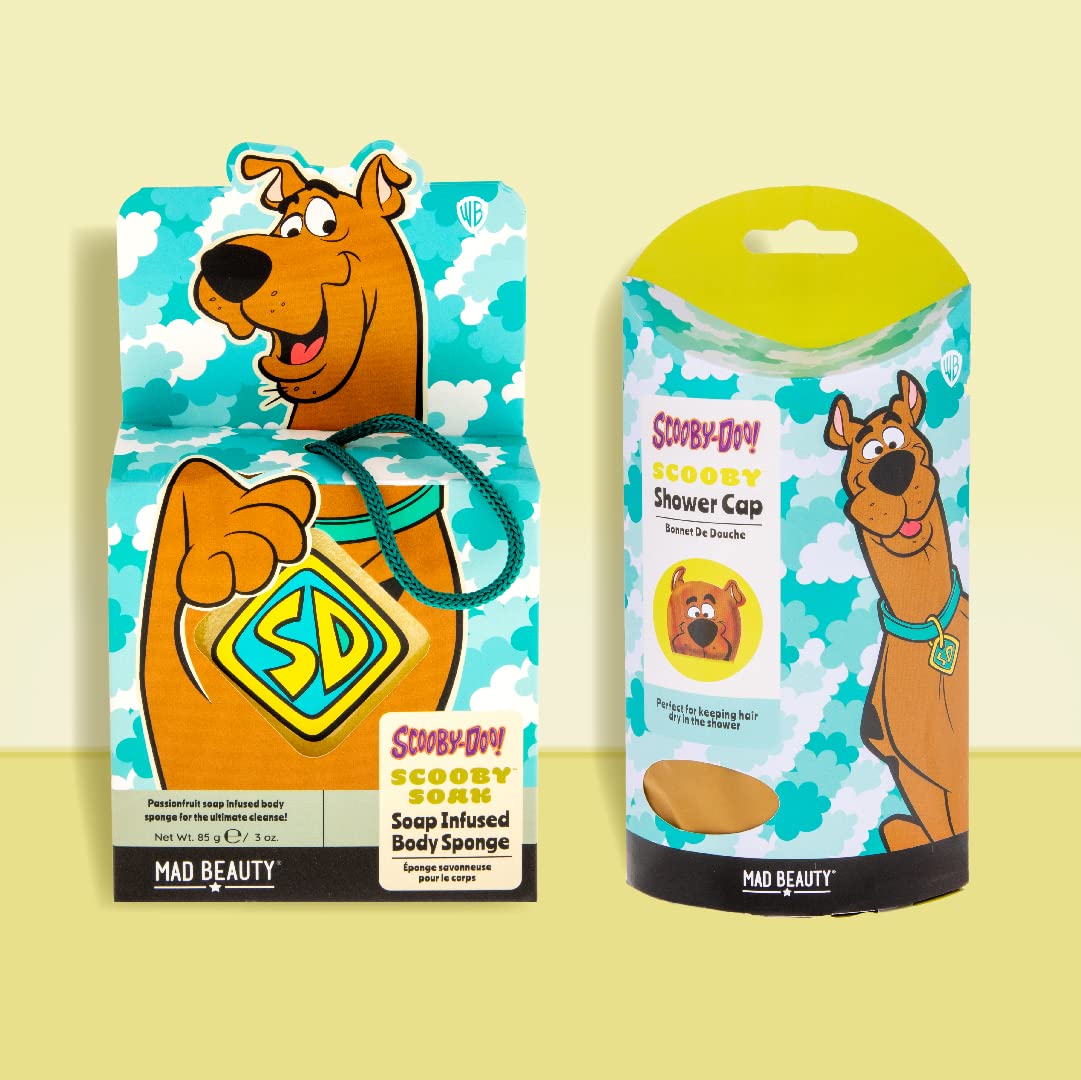 MAD BEAUTY Scooby-Doo Shower Cap, Warner Bros, Childhood Cartoons Throwback, For Delightful, Nostalgic Shower Time, Keeps Hair Dry in Bath or Shower