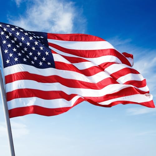 Jetlifee American Flag 3x5 Outdoor, 210D 3x5 Flags Outside, All Weather US Flags with Embroidered Stars Sewn Stripes Brass Grommets, Vivid Color, Polyester USA Flag for Outdoor Indoor (3 by5 Foot)