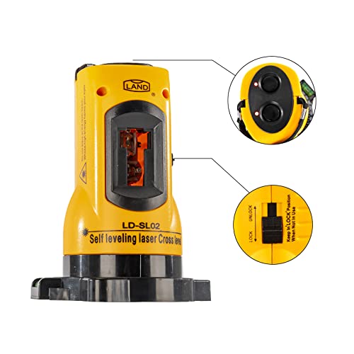 LAND Laser Level Kit Class Laser Ⅱ,Self-Leveling laser Cross Level,Horizontal and Vertical Points Rotatable 360 Degree Suitable for interior design(Lightweight Tripod,Battery Included )