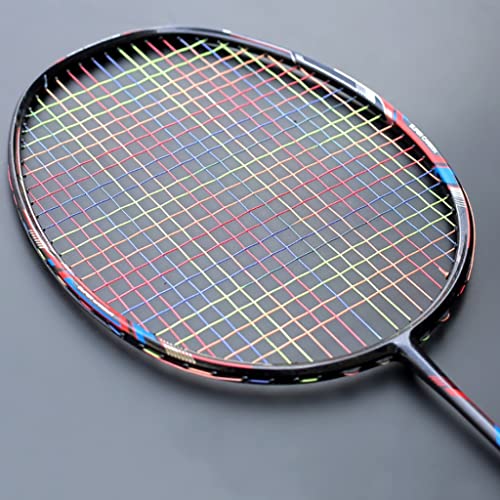 JHHDP Carbon Fiber Badminton Rackets Strung 20-28LBS Professional Training Offensive Racquet Super Light 4U 83G Sports (Color : E, Size : 1)