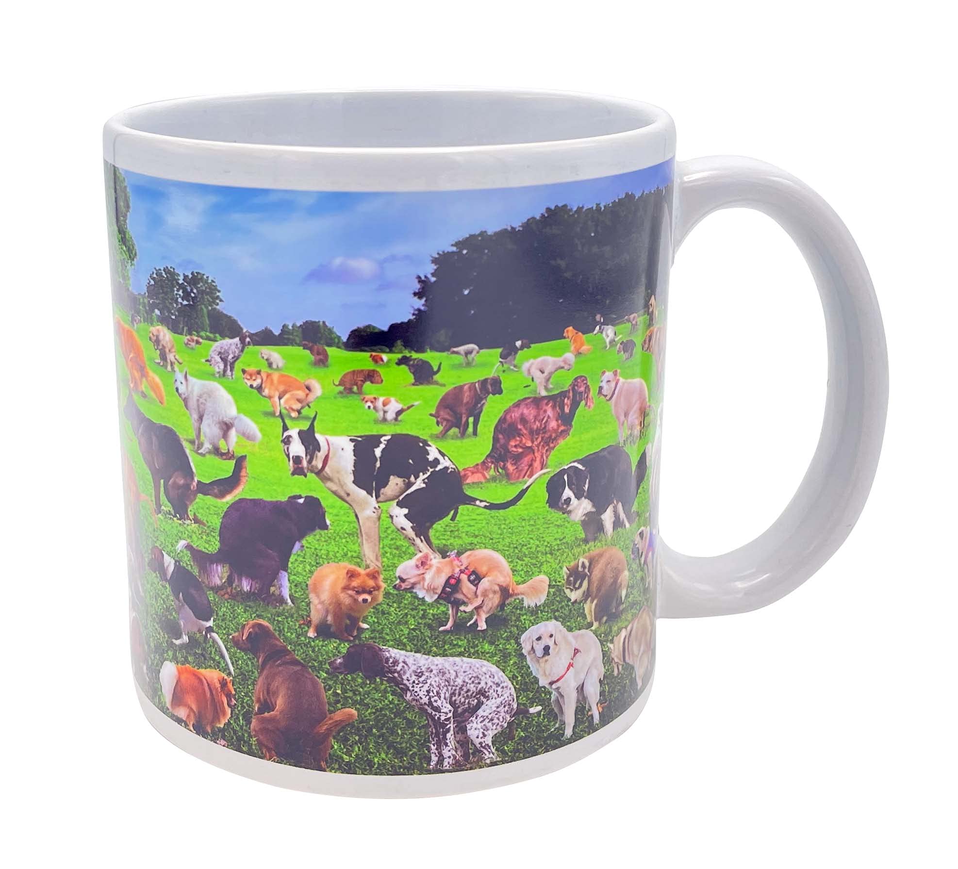 Island Dogs Giant 22 ounce Pooping Puppies Novelty Ceramic Coffee Mug - Funny coffee mugs for dog lovers of any breed. Jumbo in size as well as laughs.
