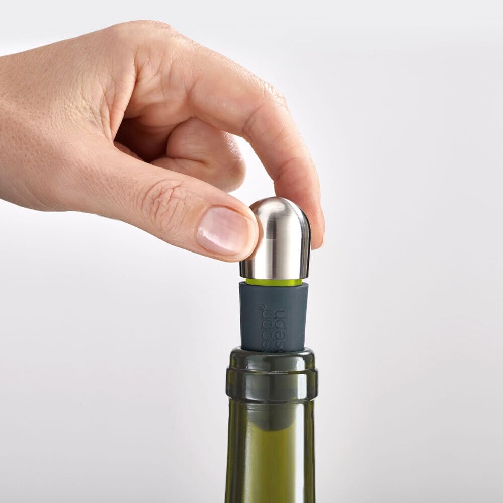 Joseph Joseph BarWise Twist-Lock Wine Stoppers, 2-Piece, Blue