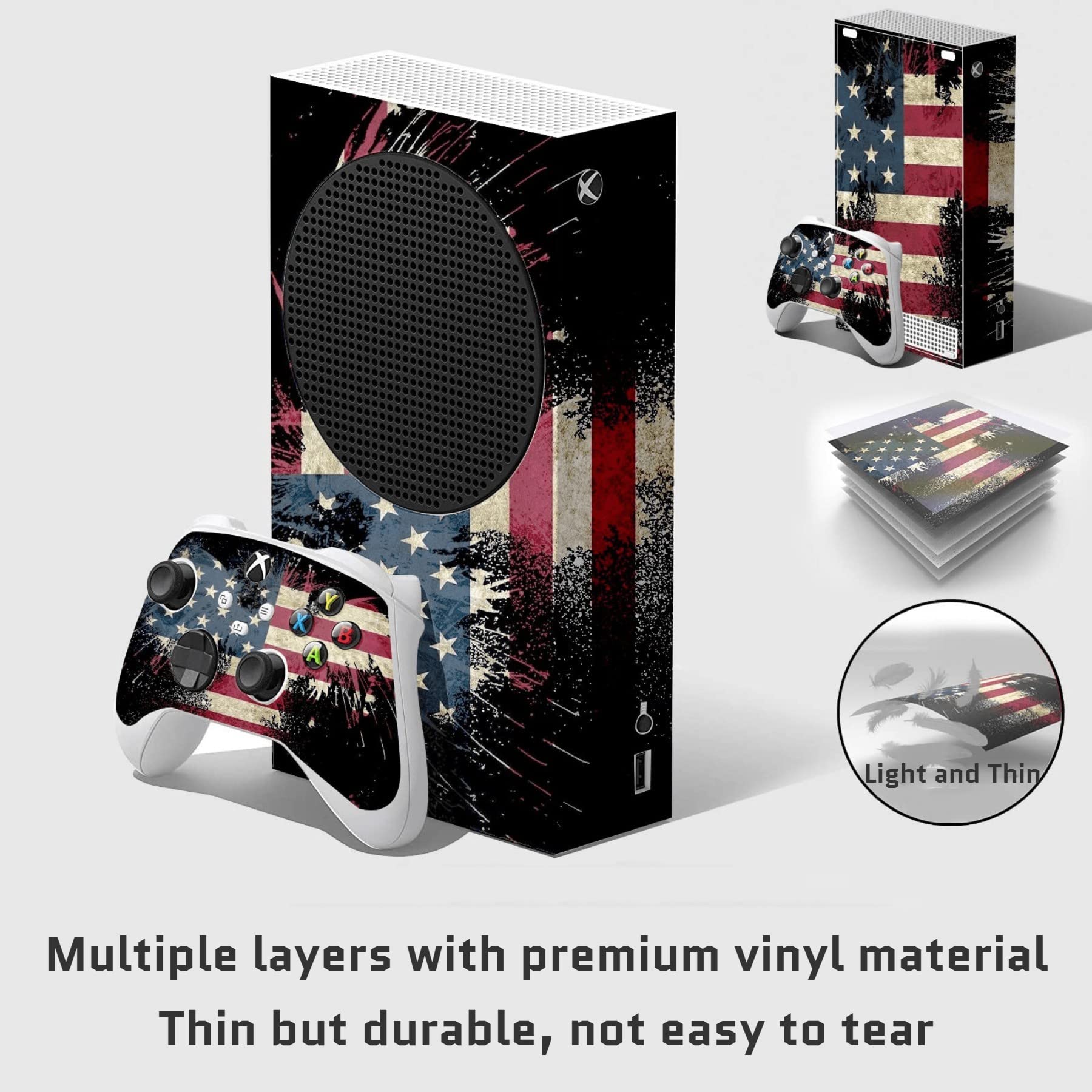 Langardirect Vinyl Sticker Skin Set Compatible with Xbox Series S, Full Body Vinyl Decal Cover for Xbox Series S Console and Wireless Controllers, Scratch Resistant, Bubble-Free,20