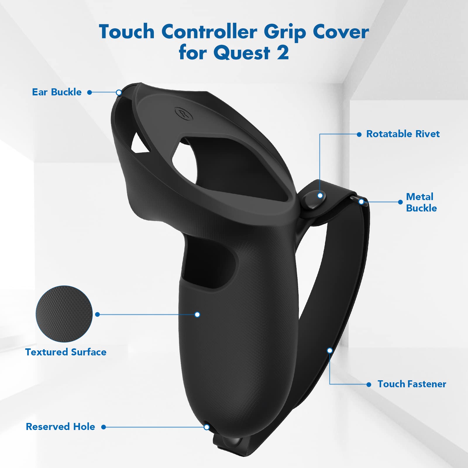KIWI design Head Strap and Controller Grips Compatible with Quest 2 Accessories