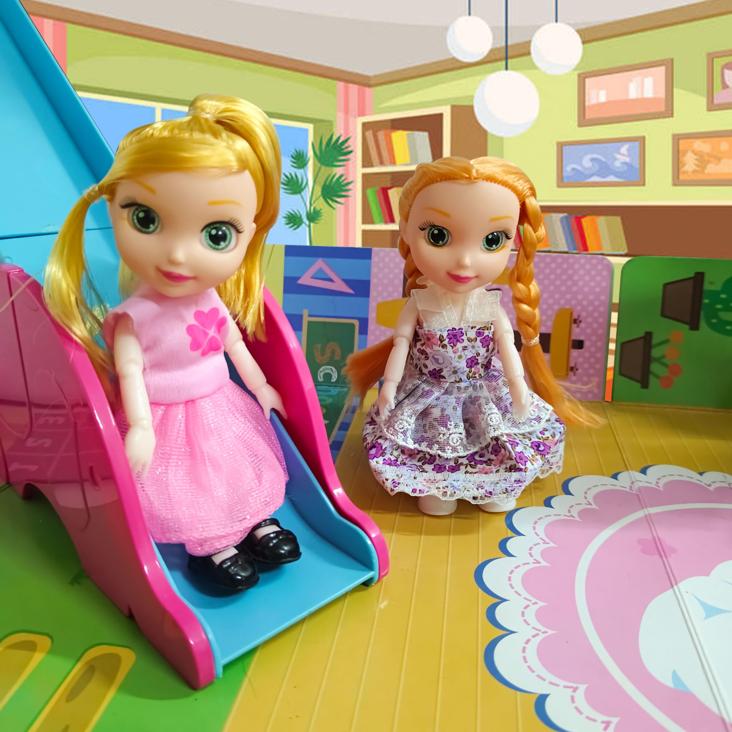 JING SHOW BUSSINESS 10 Sets Doll Clothes for 6 inch Doll ,Include 5 Pieces Girl Mini Dolls, 10 Sets Handmade Doll Clothes and 5 Pairs of Doll Shoes
