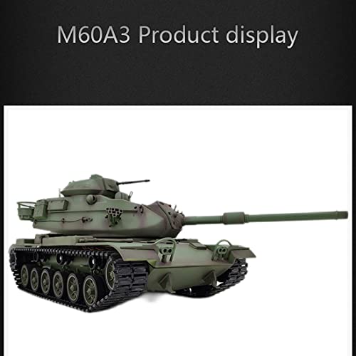 Jetlet 1/16 2.4G RC American M60A3 Main Battle Tank Model, with Lights & Sounds, Compatible with Henglong 7.0, Basic Version, Army Green