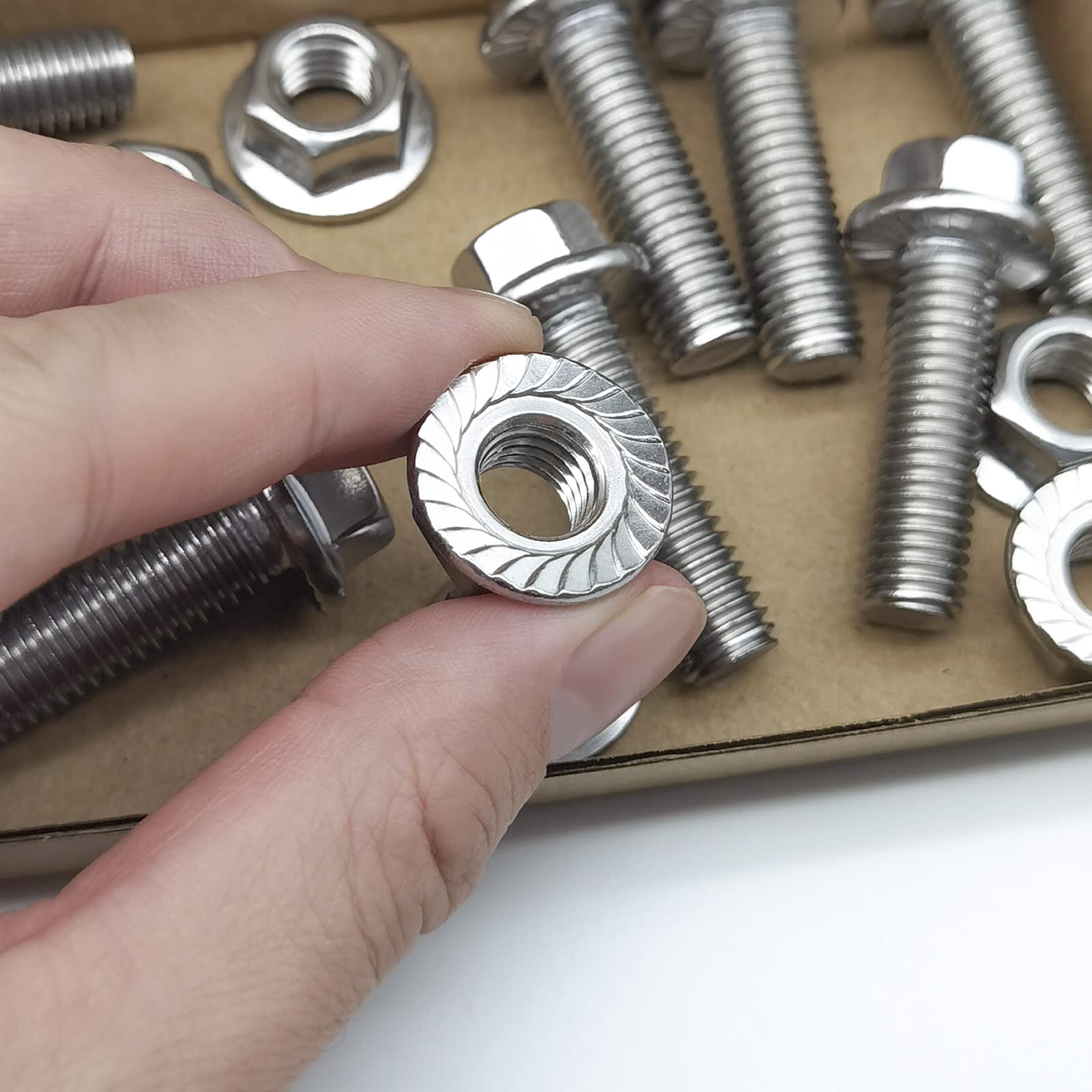 OBPSFY 8 Pack Flanged Hex Head Bolts, M10X1.5-35mm Flanged Hex Head Screws,Exhaust Manifold Bolt Kit,Flange Bolts and Nuts for Securing Exhaust Components