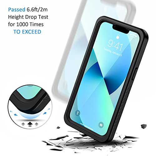 Lanhiem for iPhone 13 Mini Case, IP68 Waterproof Dustproof Shockproof Cases with Built-in Screen Protector, Full Body Sealed Protective Front and Back Cover for iPhone 13 Mini, 5.4 inch (Black)