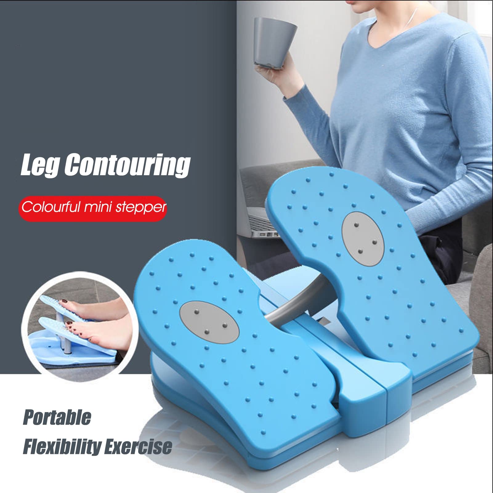 JENPECH Mini Steppers for Exercise, Exercise Stepping Machine, Stair Stepper Exercise Machine for Indoor, Portable Mini Stair Stepper for Home, Desk or Office Workouts Purple