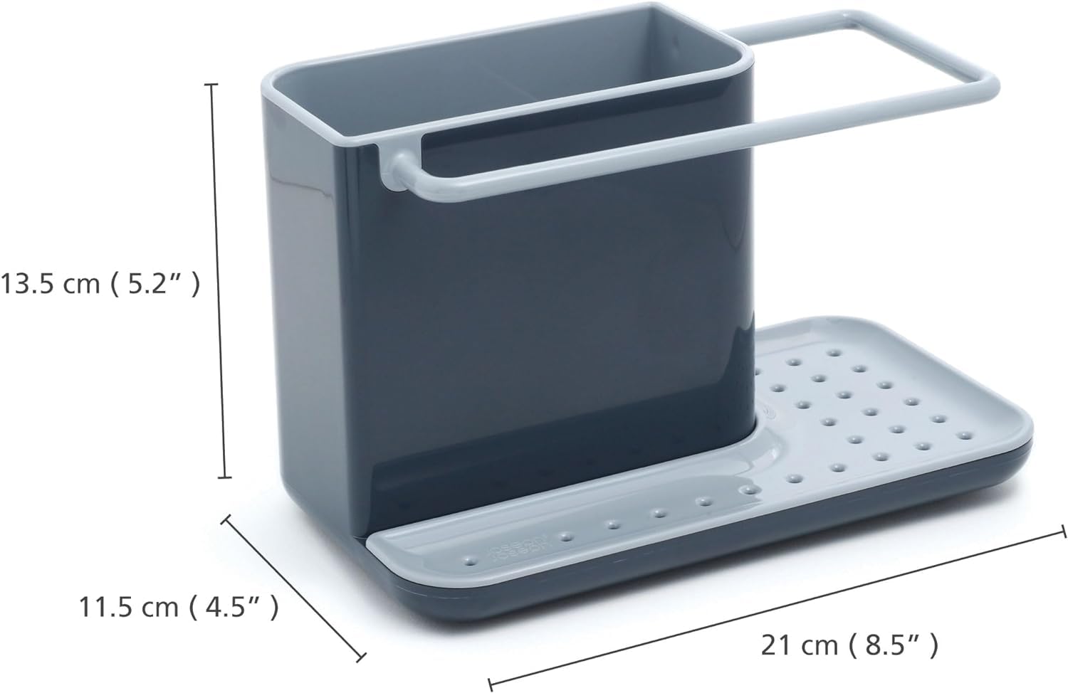 Joseph Joseph Kitchen Sink Caddy Organizer, Sponge Holder, Brush Holder, Dish Cloth Hanger - Light Stone/Sage