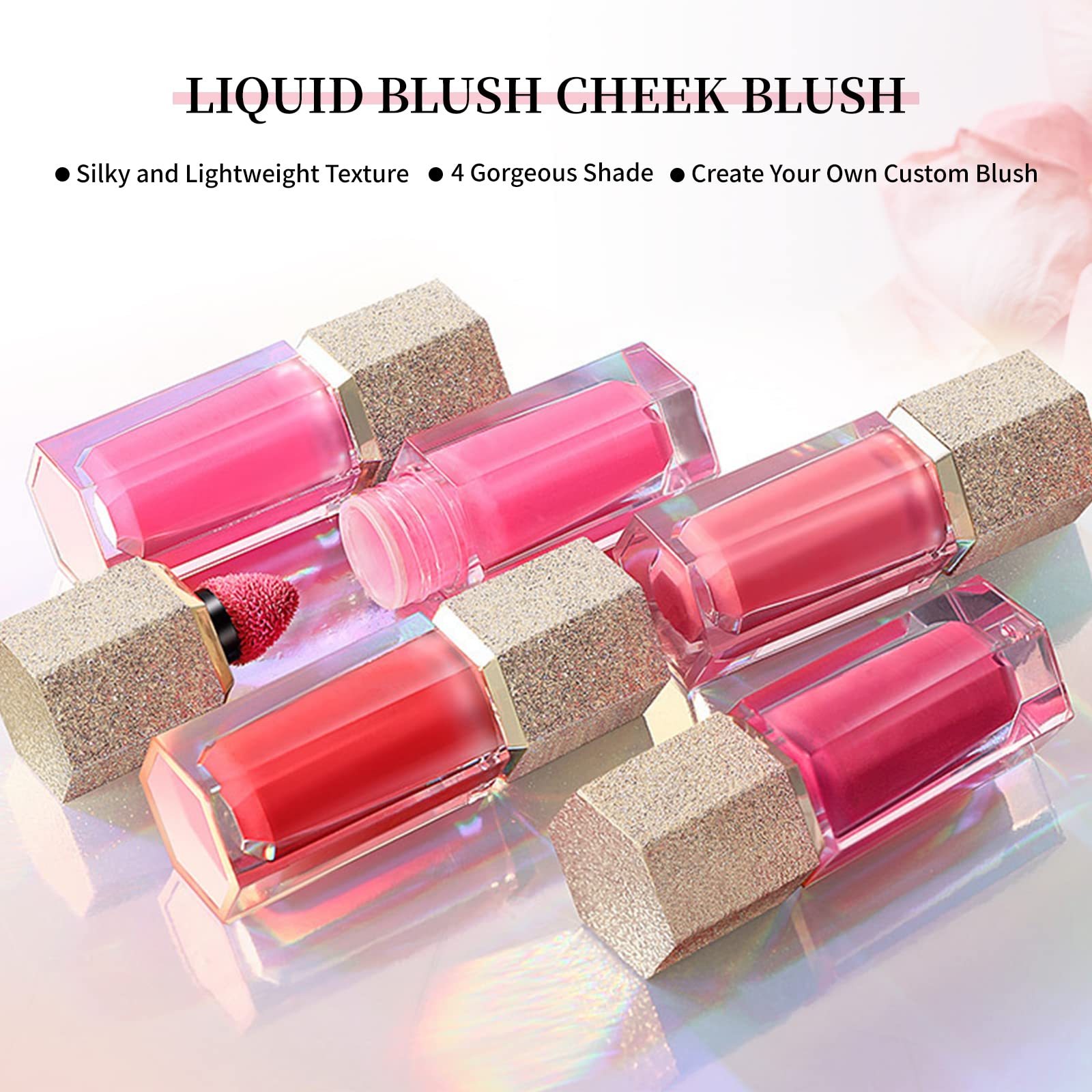 PASNOWFU Soft Cream Liquid Blush, Creamy Blush For Cheak, Long Lasting, Waterproof, Smudge Proof, Bright Natural Looking Skin Blush Makeup, Cherry Red